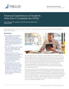Financial Experiences of Students Who Don’t Complete the FAFSA ...